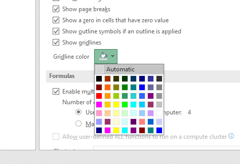 How to Print Gridlines in Excel + how to Add and Edit them