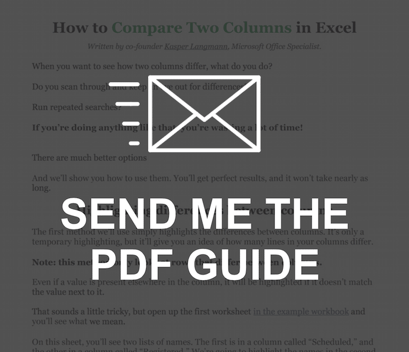 How to Compare Two Columns in Excel 2016 (Quick and Easy)
