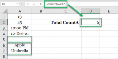 How to Use the COUNT function in Excel (and COUNTA)