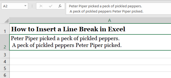 How to Enter Within a Cell in Excel (Start a New Line)↵
