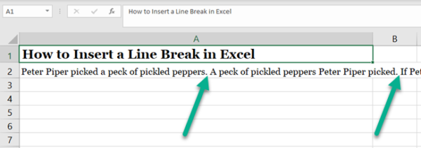 How to Enter Within a Cell in Excel (Start a New Line)↵