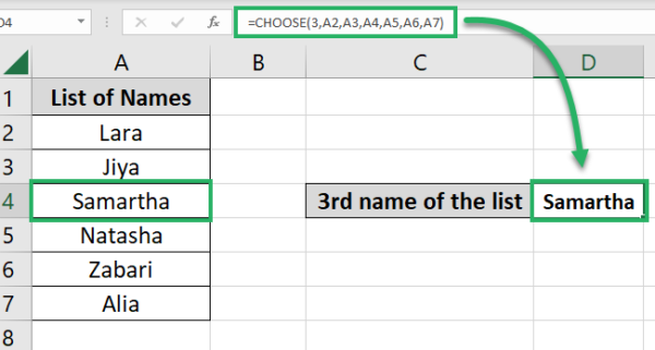 How to Use the CHOOSE Function in Excel + Examples