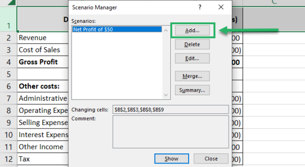 How to Use the Scenario Manager in Excel