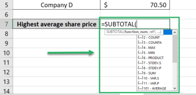 How to Use the Subtotal Function in Excel: Step-By-Step