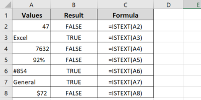 How to Use the Excel Functions ISNUMBER, ISTEXT and ISNONTEXT