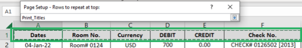 How to Set Excel Print Titles and Print Headings