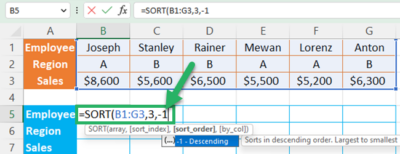 Excel SORT Function: Sort Excel Data Using a Formula