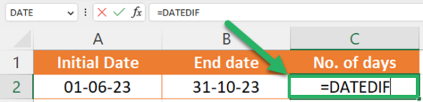 Excel Datedif Function Find Difference Between Dates 2023 9793