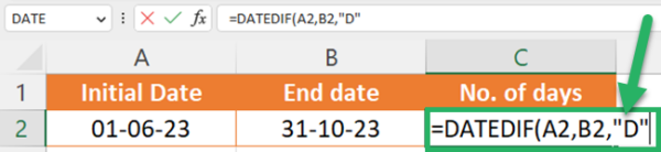 Excel Datedif Function Find Difference Between Dates 2023