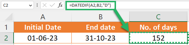 Excel Datedif Function Find Difference Between Dates 2023