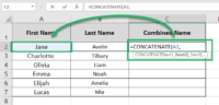 How to Combine First and Last Name in Excel
