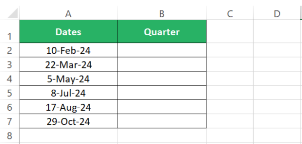 How to Calculate Quarter From a Date (Excel Formula)