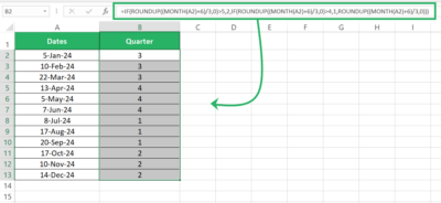 How to Calculate Quarter From a Date (Excel Formula)