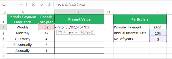 How to Calculate Present Value (Excel Function PV)