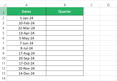 How to Calculate Quarter From a Date (Excel Formula)