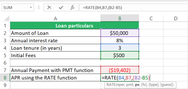 How to Calculate APR in Excel (Easy Examples) - Spreadsheeto