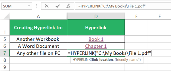 How to Use Excel's HYPERLINK Function (Examples) - Spreadsheeto