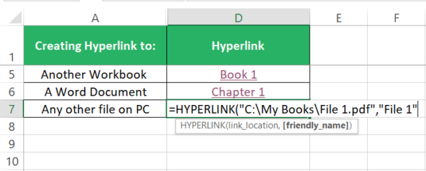 How to Use Excel's HYPERLINK Function (Examples) - Spreadsheeto