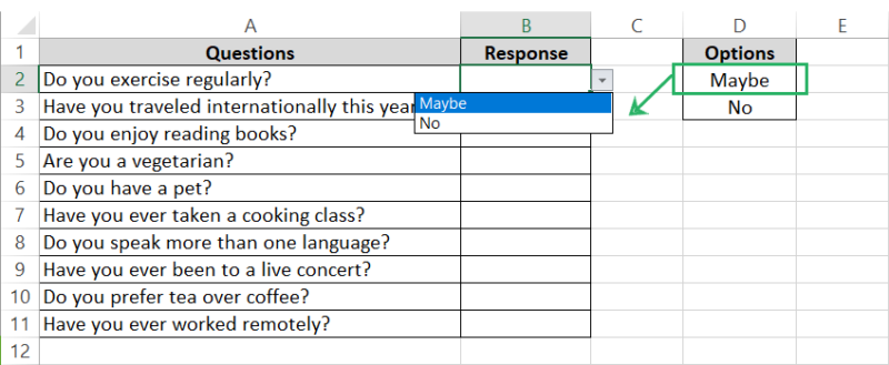 How to Add Yes or No Options in Excel (Drop-down & Box) - Spreadsheeto