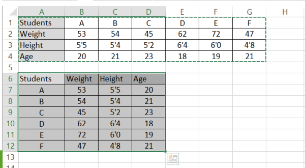 How To Paste Horizontal Data Vertically In Excel Easy Spreadsheeto