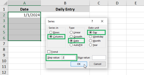 How to Insert Dates in Excel Automatically (Easily) - Spreadsheeto
