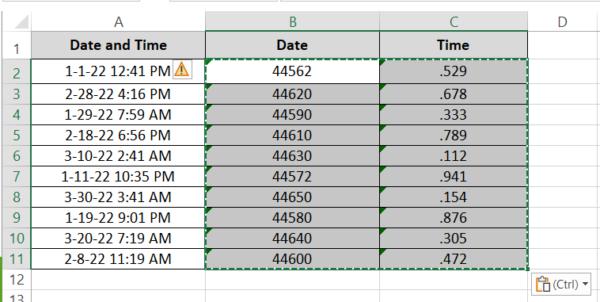 How to Separate Date and Time in Excel (Example) - Spreadsheeto