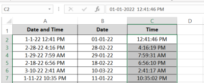 How to Separate Date and Time in Excel (Example) - Spreadsheeto