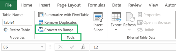 How to Convert a Table to a Range in Excel (Easily) - Spreadsheeto