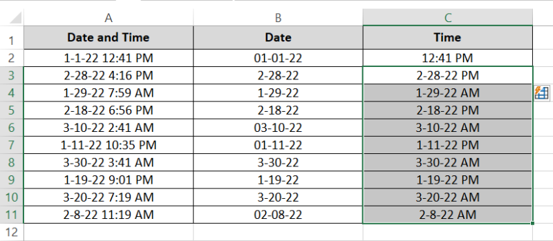 How to Separate Date and Time in Excel (Example) - Spreadsheeto