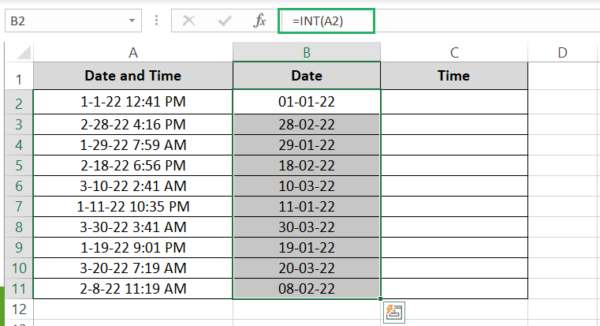 How to Separate Date and Time in Excel (Example) - Spreadsheeto