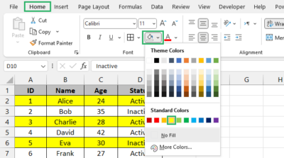 How to Highlight a Row in Excel (All Scenarios Shown) - Spreadsheeto