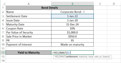 Calculate Yield to Maturity (Excel Formula YIELDMAT) - Spreadsheeto