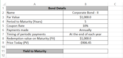 Calculate Yield to Maturity (Excel Formula YIELDMAT) - Spreadsheeto