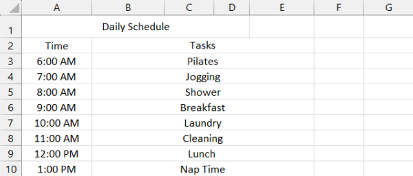 How to Create a Schedule in Excel (Daily, Weekly & Work) - Spreadsheeto