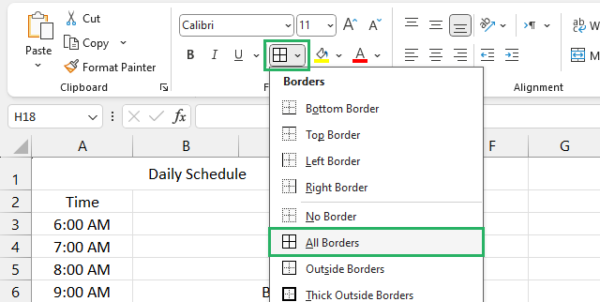 How to Create a Schedule in Excel (Daily, Weekly & Work) - Spreadsheeto