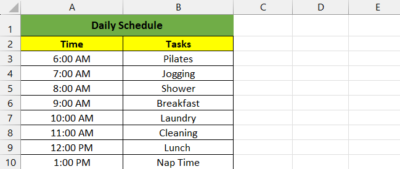 How to Create a Schedule in Excel (Daily, Weekly & Work) - Spreadsheeto