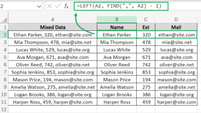 How to Separate All Sorts of Data Using Excel Formulas - Spreadsheeto