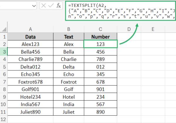 How to Separate All Sorts of Data Using Excel Formulas - Spreadsheeto